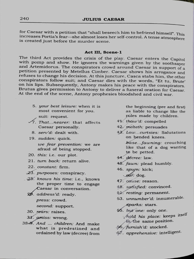 Julius Caesar Act III Summary and Analysis | PDF | Julius Caesar | Mark ...