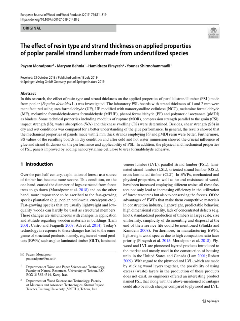 2019 The effect of resin type and strand thickness on applied ...