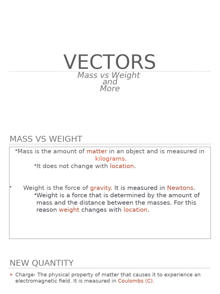 Vectors | PDF | Force | Weight