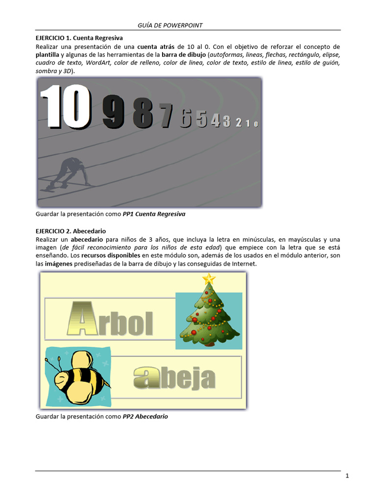 Guía de Ejercicios de PowerPoint | PDF | Andes | Microsoft PowerPoint