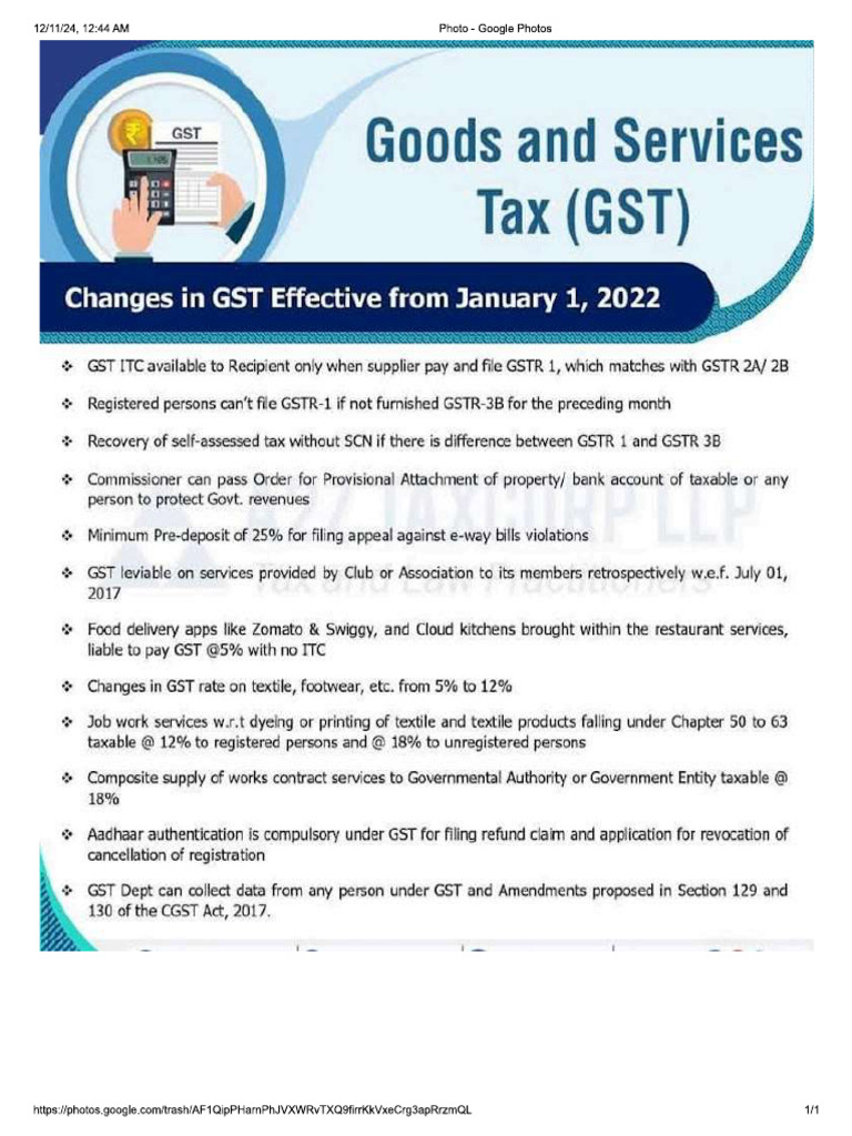 GST AMENDMENTS | PDF