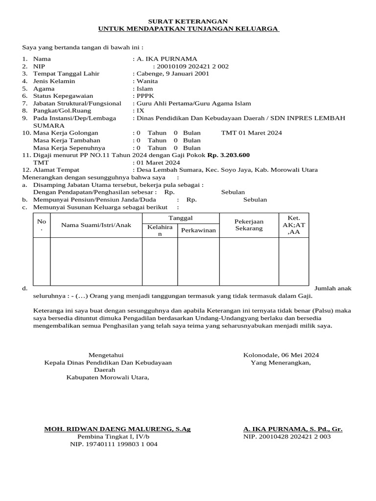 SURAT KETERANGAN KP4 | PDF