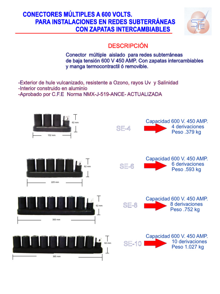 Conector Múltiple Aislado 600V 450AMP | PDF