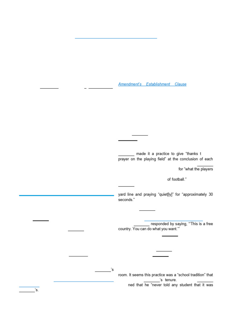 Kennedy v. Bremerton Sch. Dist._ 142 S. Ct. 2407 | PDF | First ...