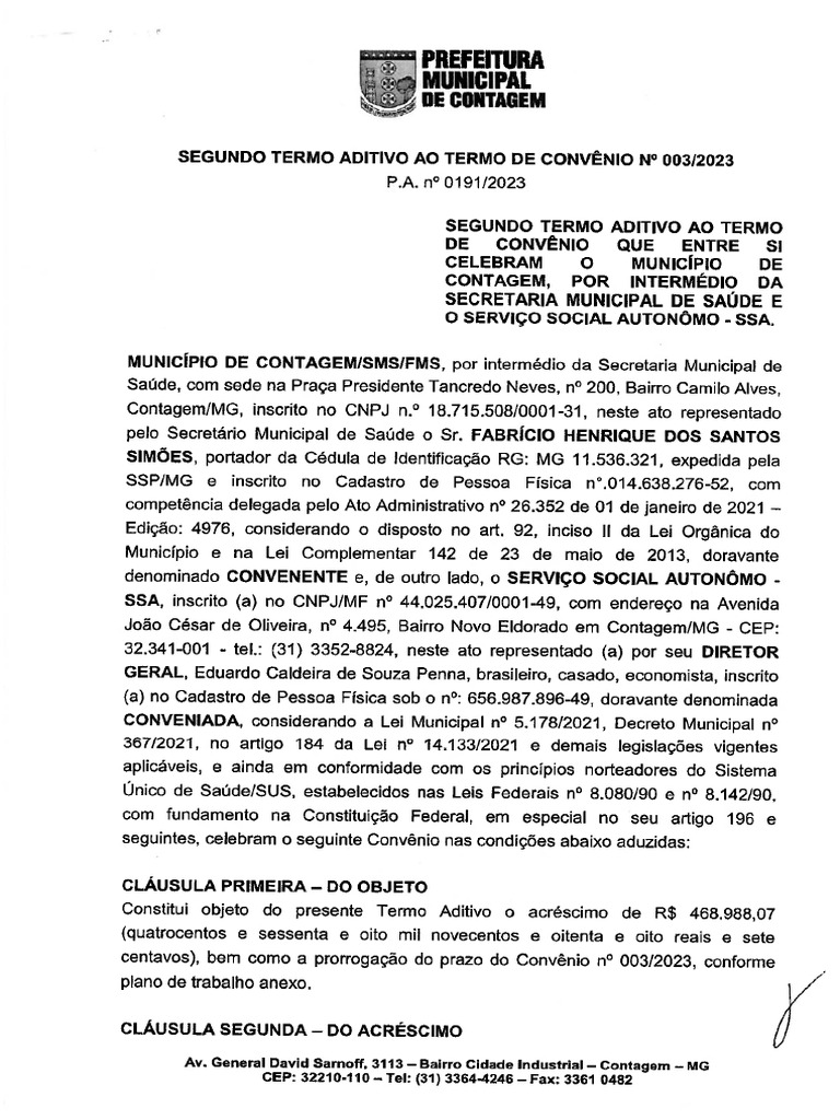 003-2023 Termo Convenio 2 Aditivo | PDF