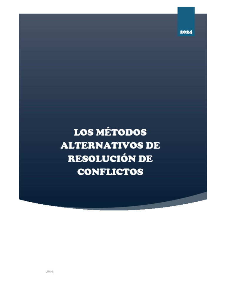 métodos alternativos de resolución de conflictos | PDF | Arbitraje | Mediación