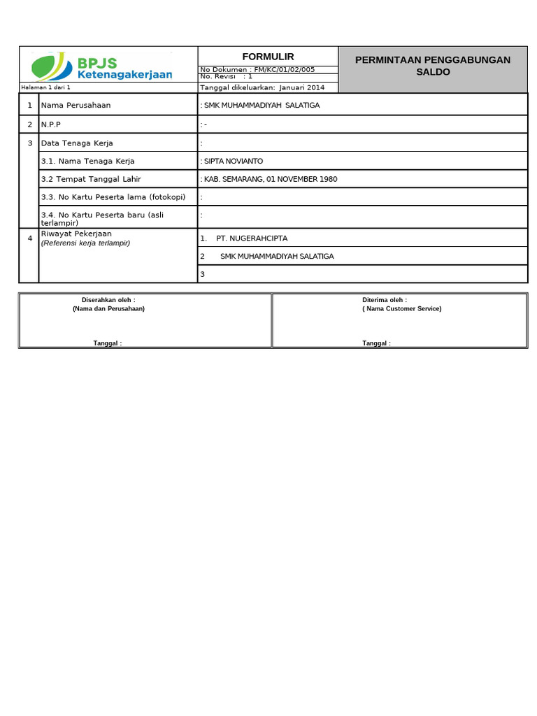 Form Amalgamasi | PDF