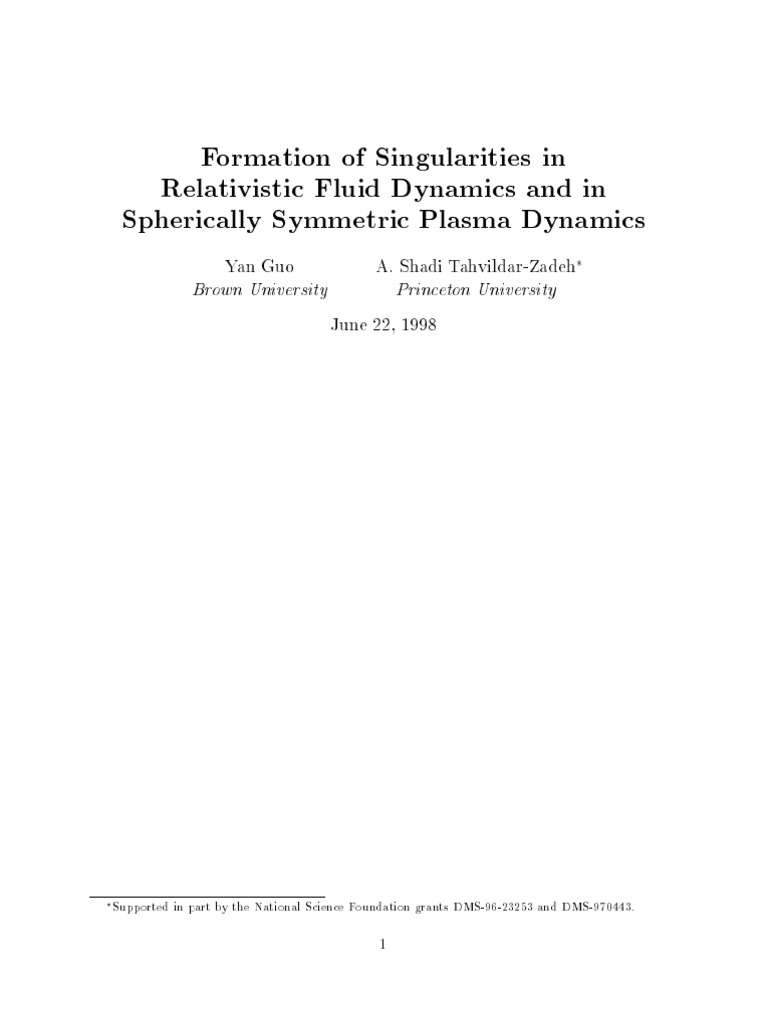 Yan Guo and A. Shadi Tahvildar-Zadeh - Formation of Singularities in ...