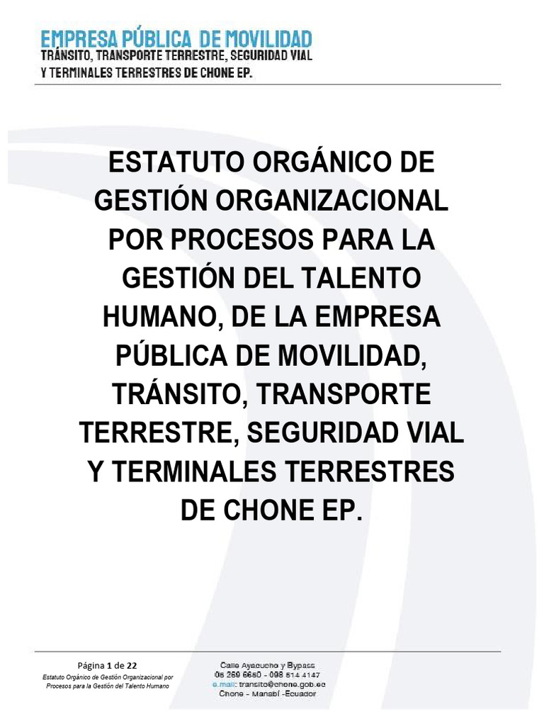 ESTATUTO ORGÁNICO DE GESTIÓN ORGANIZACIONAL POR PROCESOS-signed-signed-signed | PDF | Business ...