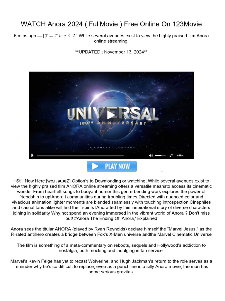 Anora Full Zq | PDF | Pay Television | Hulu