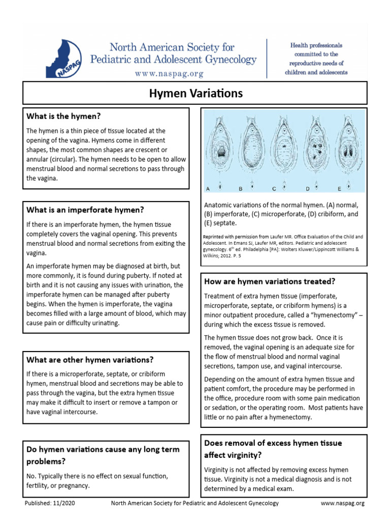 Hymen Variations 2020 | PDF | Vagina | Women's Health