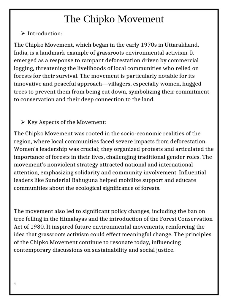 The Chipko Movement | PDF