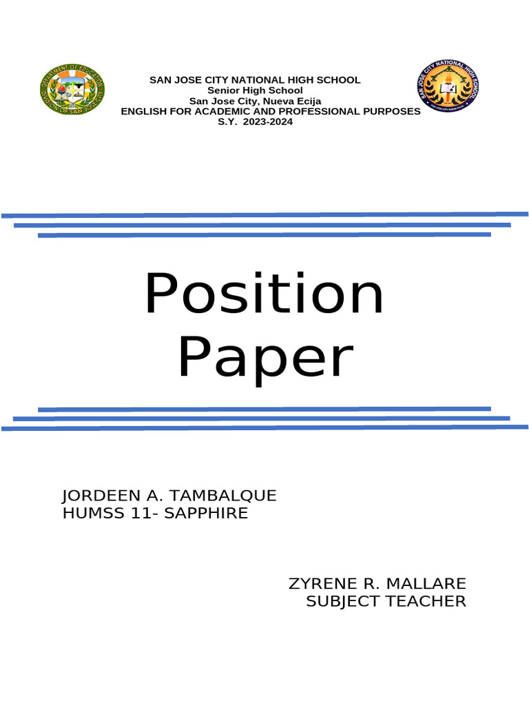Position Paper Template | PDF