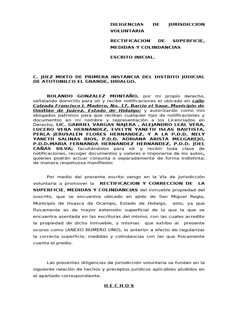 Rectificacion de Medidas y Colindancias | PDF