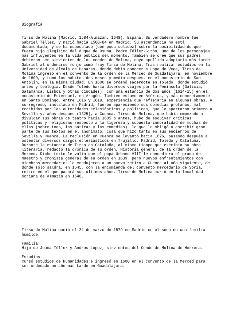 Tieso de Molina | PDF