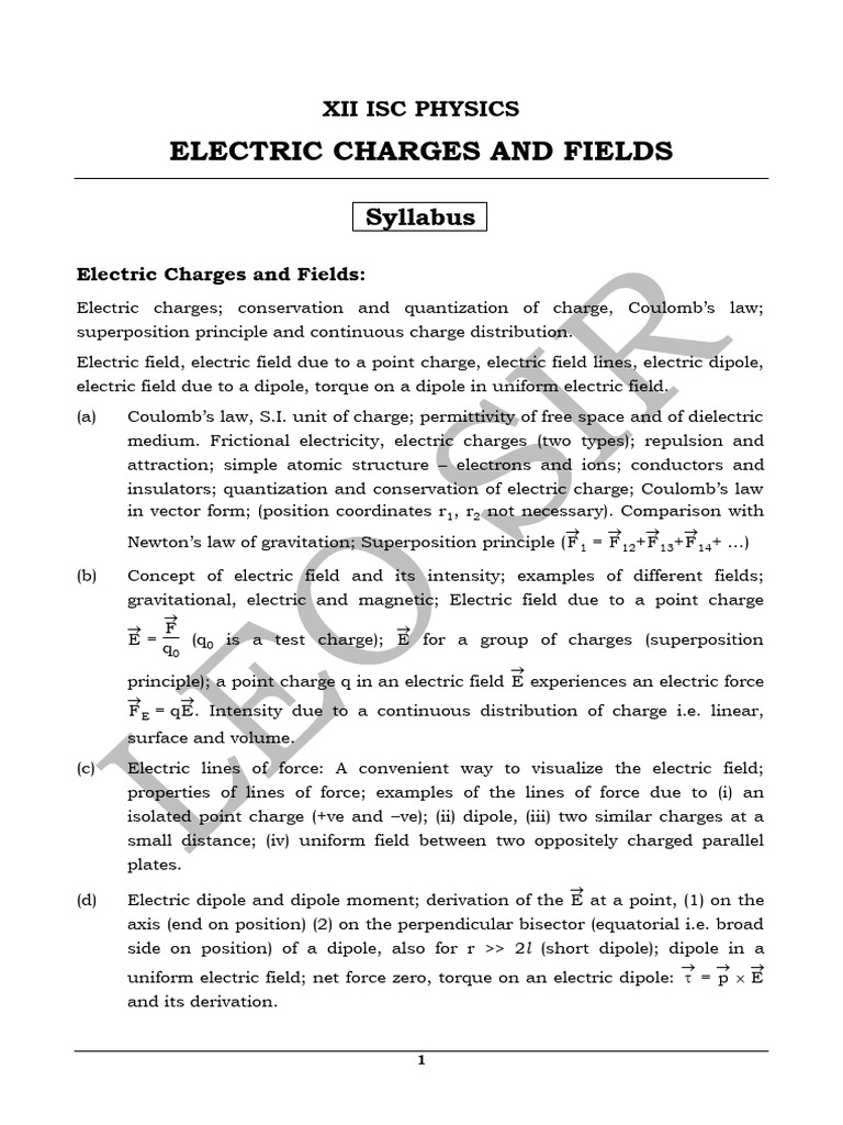 Electric Charges and Fields | PDF | Electric Field | Electron