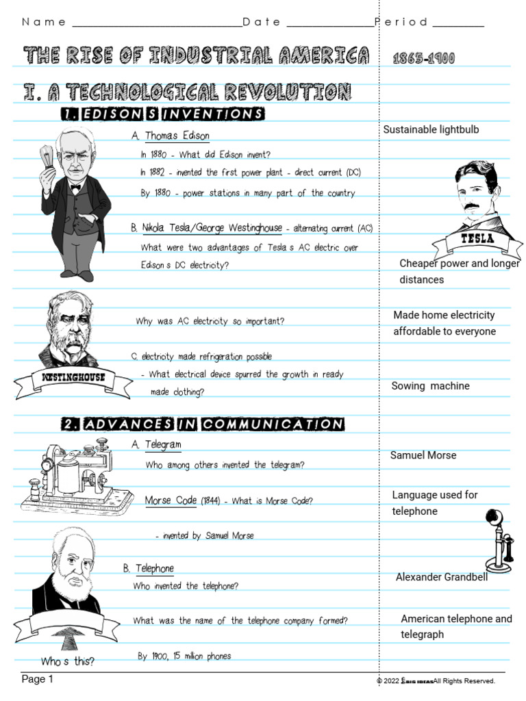 Owen Simm - Guided Notes Industrial America | PDF | Monopoly | Thomas ...