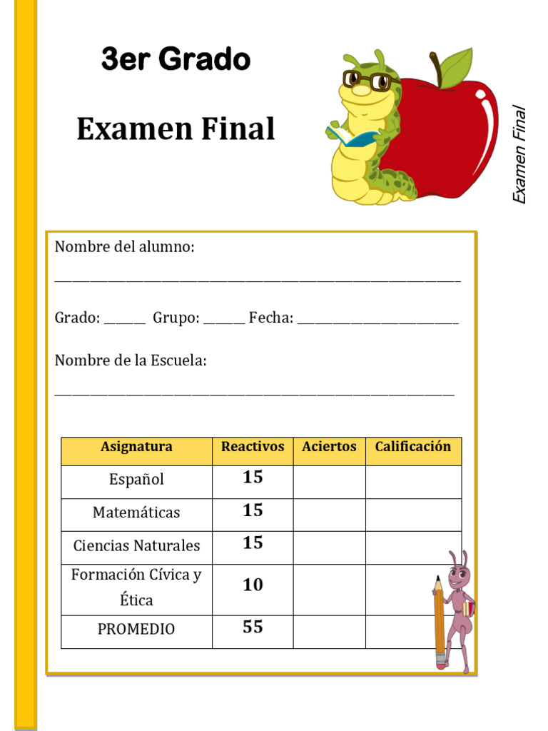 Examen Final 3er Grado: Evaluación Integral | PDF | Abuso infantil