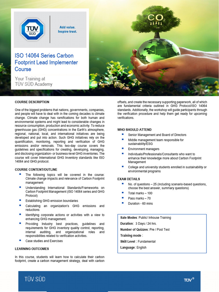 PRODUCT_SHEET_ISO_14064_Series_Carbon_Footprint_Lead_Implementer | PDF ...