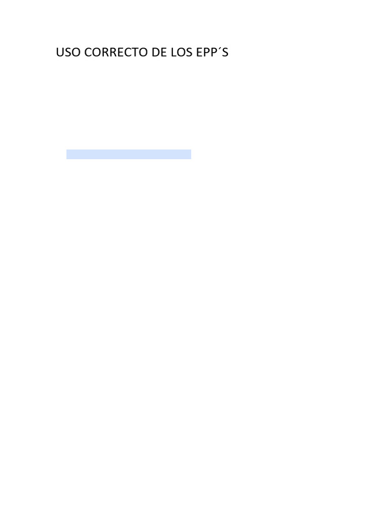 Uso Correcto de Los Epp | PDF