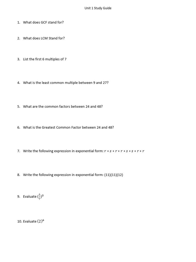 Chance Crowley - Unit 1 Study Guide-2022-23 | PDF Chance Crowley - Unit 1 Study Guide-2022-23 | PDF