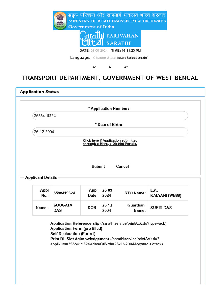 Application Status | PDF | Land Transport | Vehicles