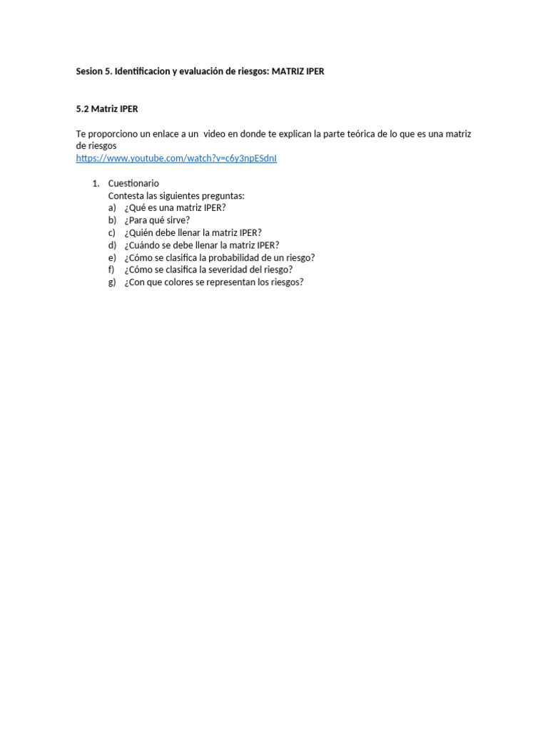 Sesion 5 Matriz Iper | PDF