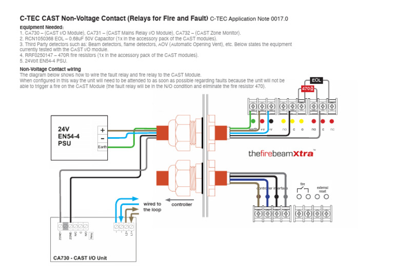 Fire Beam C-TEC Cast Wiring Diagram | PDF | Relay | Electric Power
