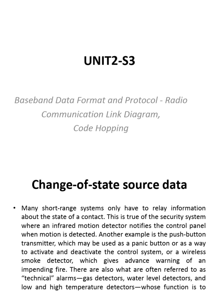Unit2-S3-Baseband Data Format and Protocol and Code Hopping | PDF | Data Compression | Radio
