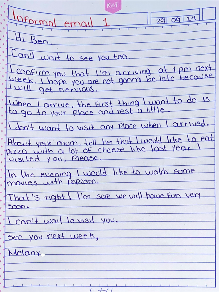 Activity 1. Formal and Informal Emails - Rocha Rivera Melany Jocelyn | PDF