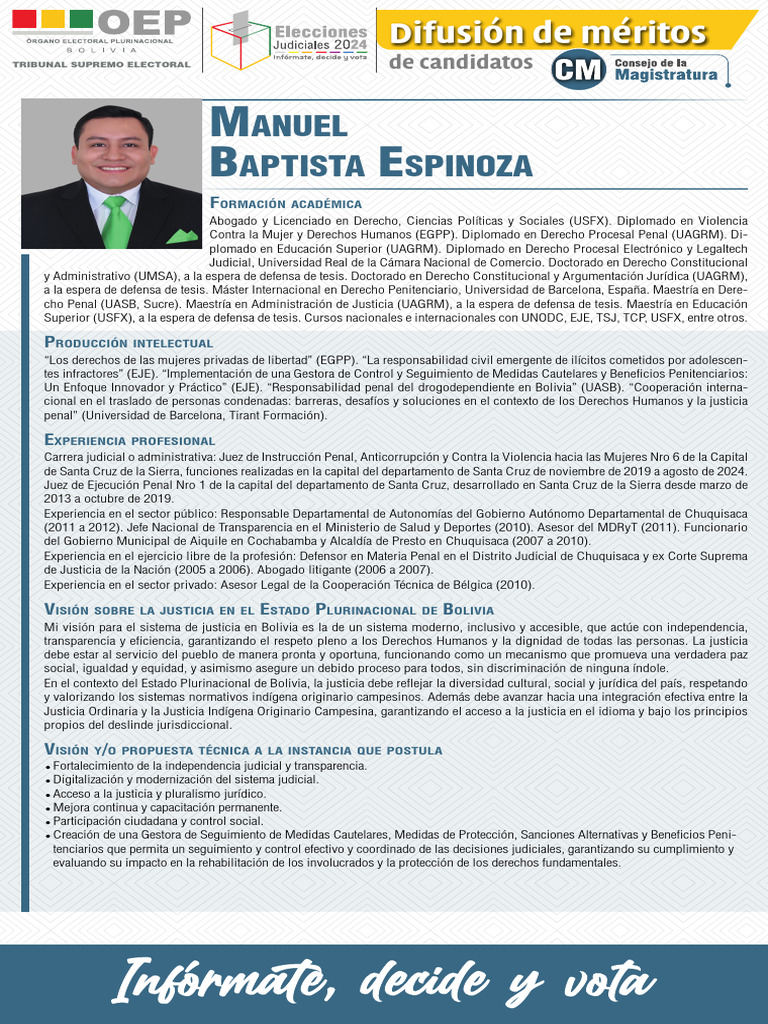 Manuel Baptista Espinoza TA | PDF | Bolivia | Debido al proceso