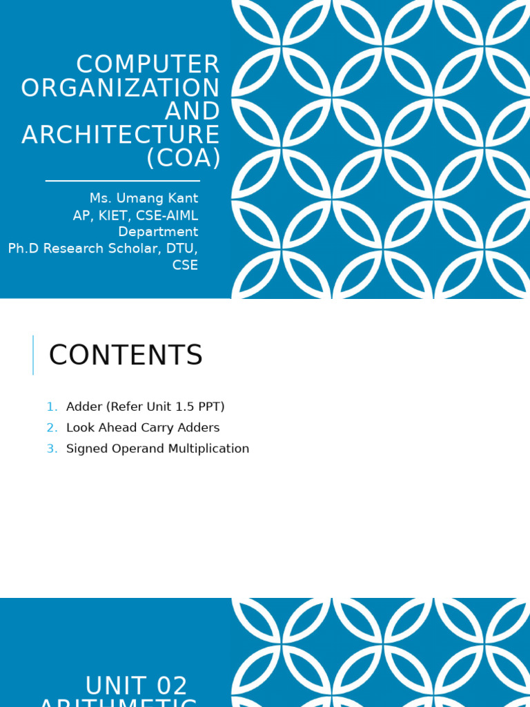 2.1_Unit2_Look Ahead Carry Adder | PDF | Computer Science | Computer Engineering