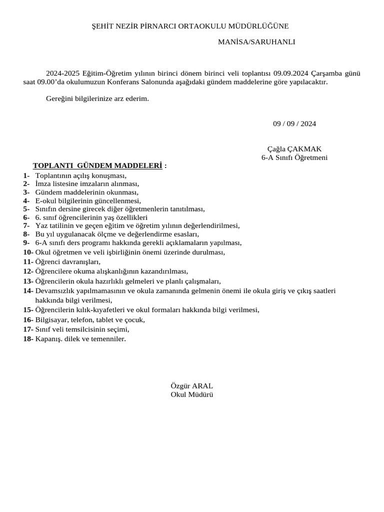 Veeli Toplantısı 2024 2025 | PDF