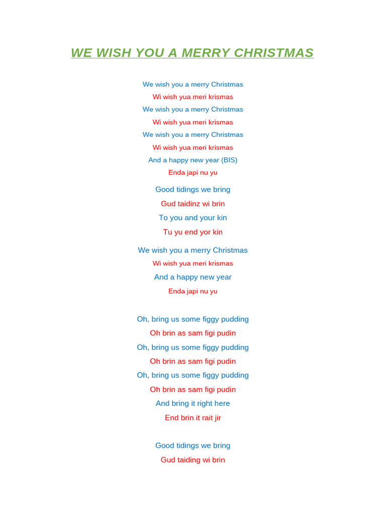 Merry Christmas Lyrics and Traditions | PDF