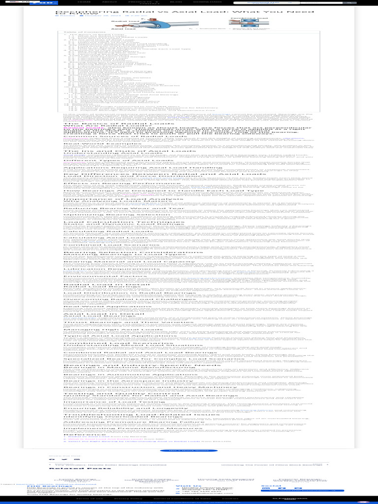 Radial Vs Axial Load: Choosing Optimal Bearings - FHD | PDF | Bearing ...