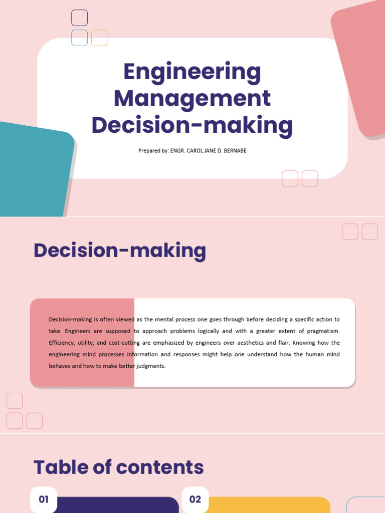 Engineering Decision-Making Insights | PDF | Decision Theory ...