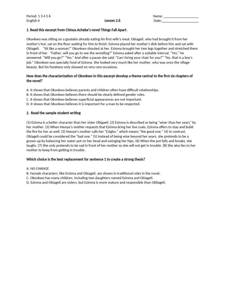 Lesson 2.6 Exit Ticket and Lesson Assessment | PDF