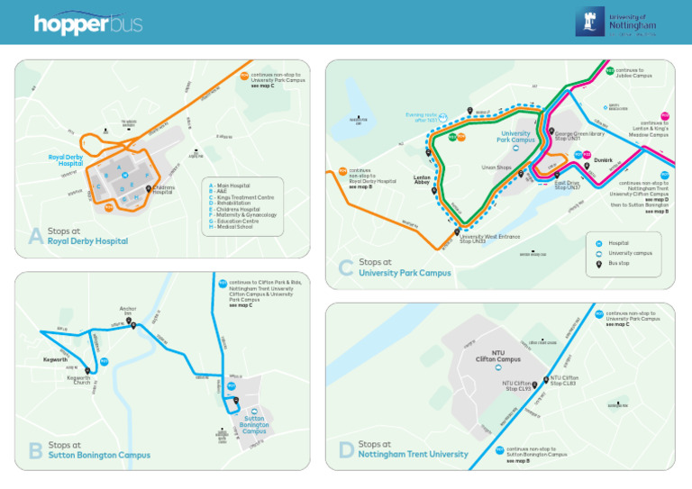 Hopper Bus Maps of Stops | PDF | Universities And Colleges ...