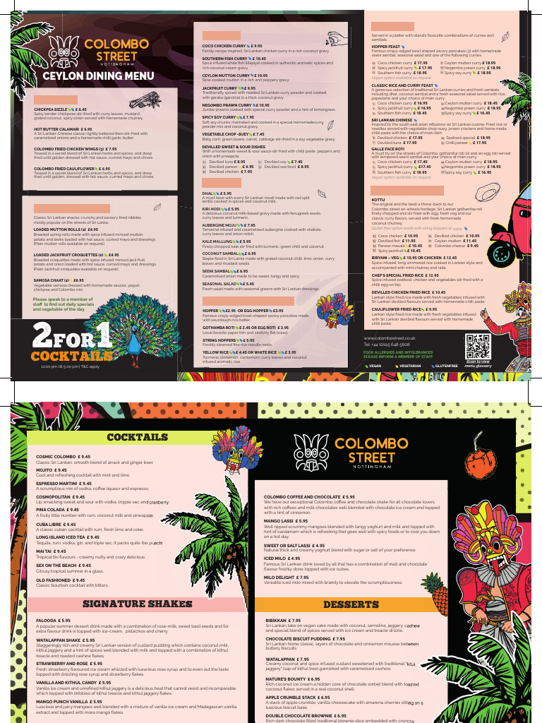 Ceylon Dining Menu Highlights | PDF | Curry | Foods