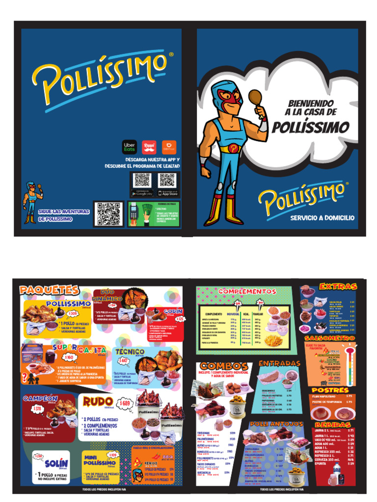 Menú Pollíssimo: Precios y Opciones | PDF | Cocina norteamericana ...