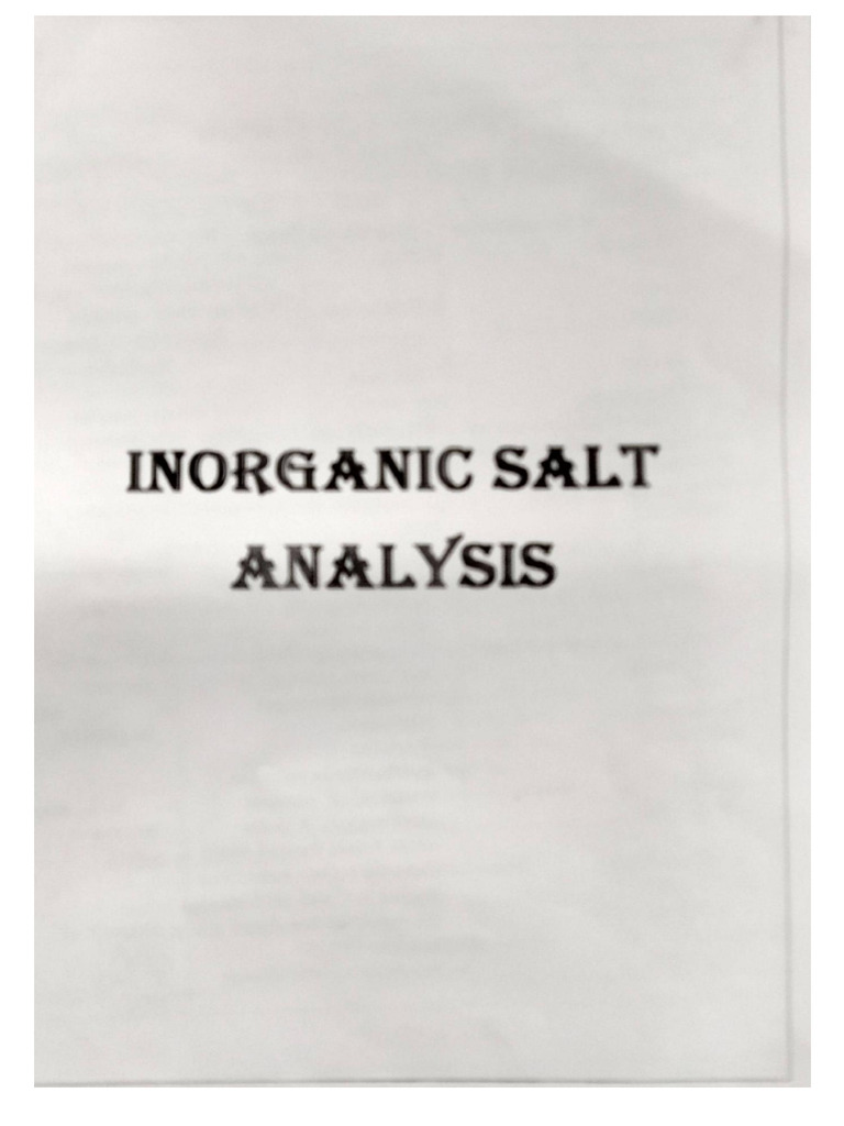 IO Salt Analysis Procedure | PDF