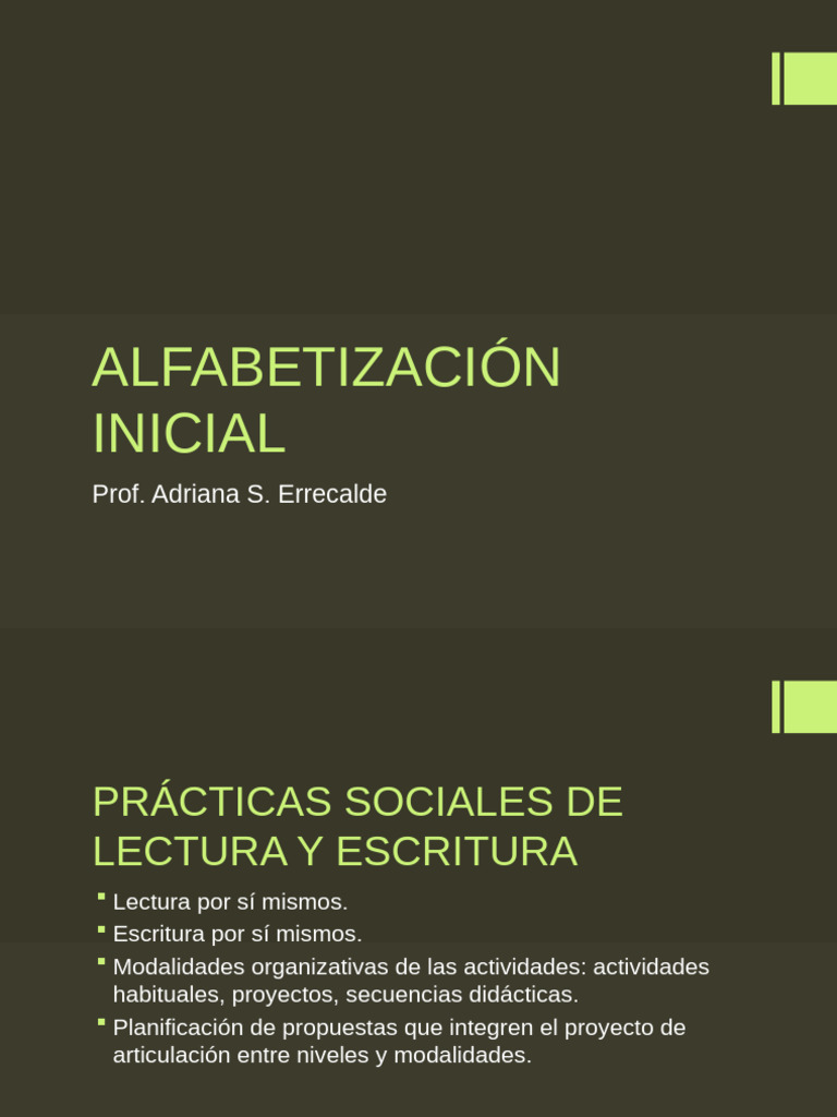 ALFABETIZACIÓN INICIAL | PDF | Escritura | Literatura