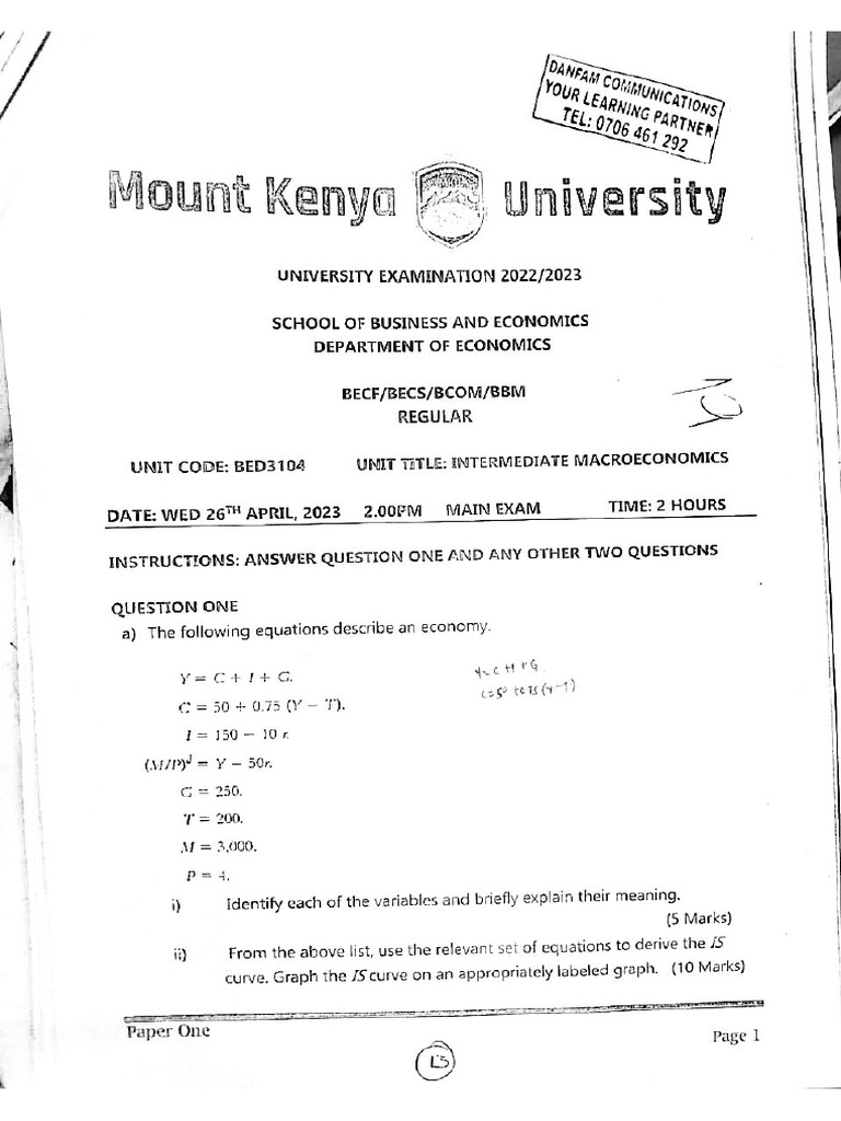 Intermediate Macroeconomics 2 | PDF