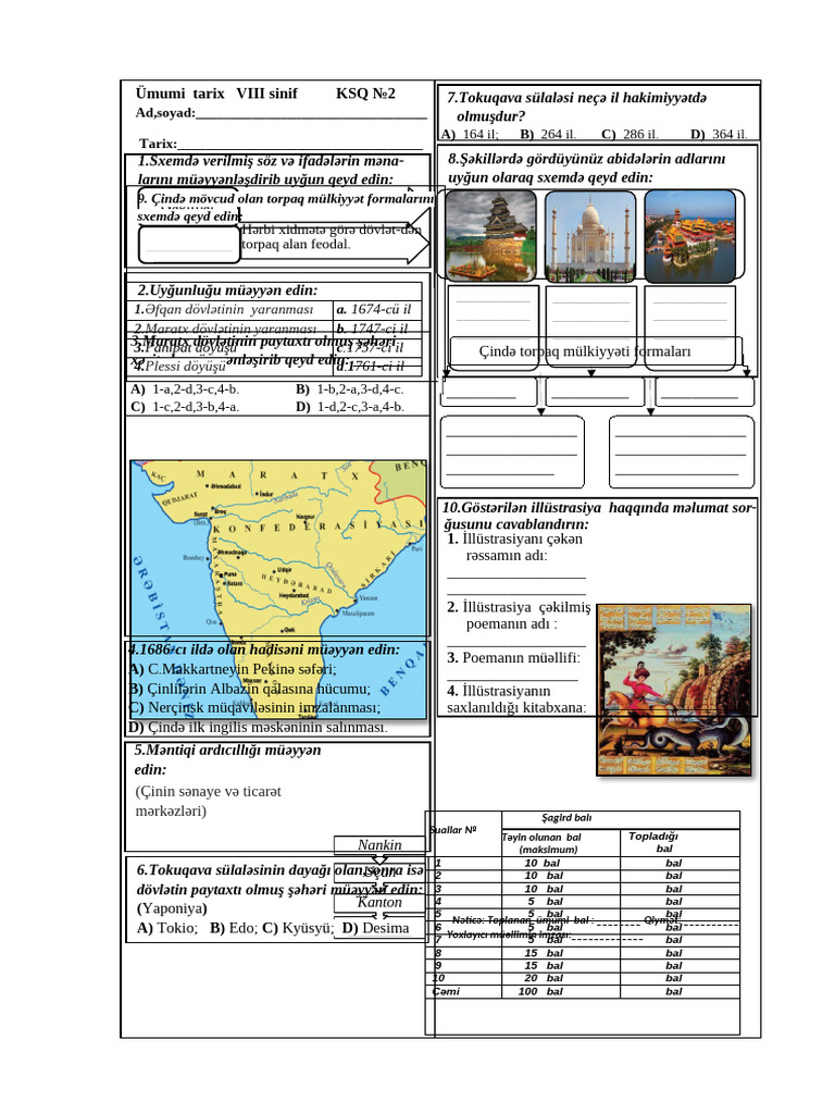 Ümumi Tarix VIII Sinif KSQ 2 | PDF