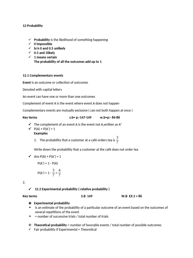 Probability 1 Grade 7 | PDF | Probability | Mathematics