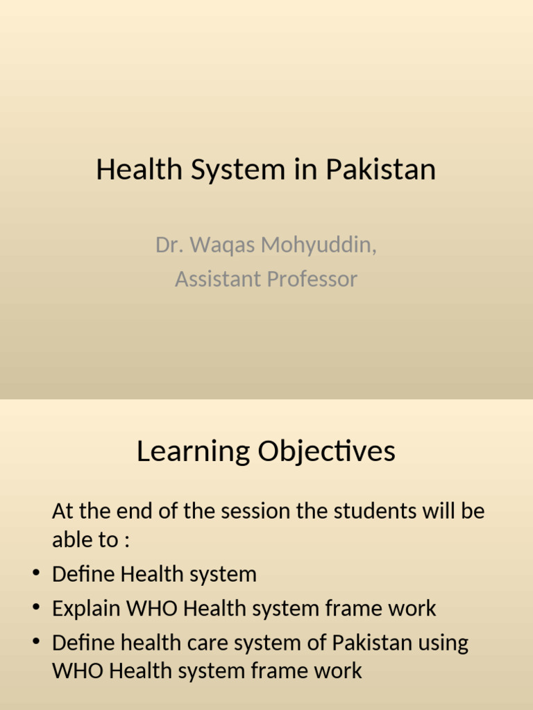 Overview of Pakistan's Health System | PDF | World Health Organization ...