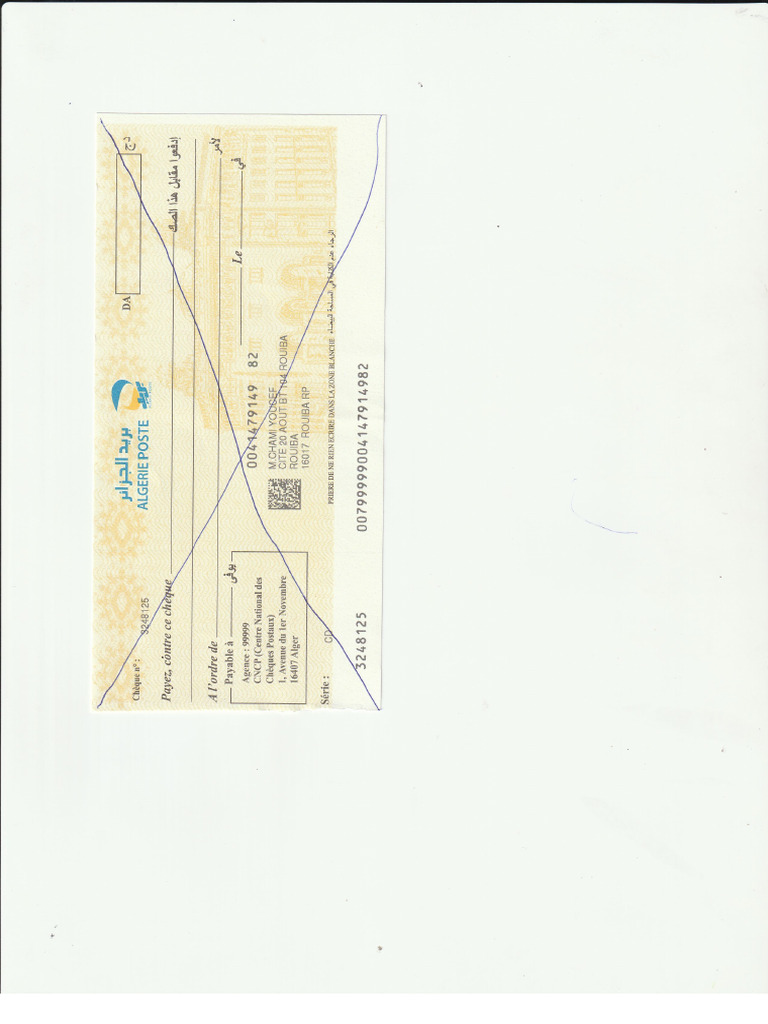 Cheque Barre 7024169 | PDF