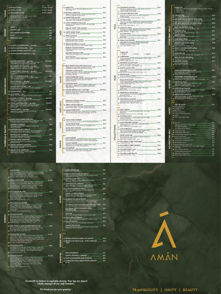 Aman Menu 2024 V2 Final Olive | PDF | Hamburgers | Sushi