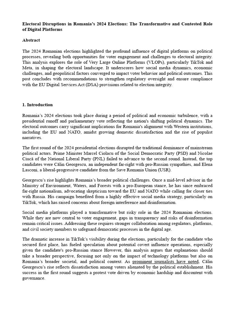 Report Ro-Elections EDMO | PDF | Political Science