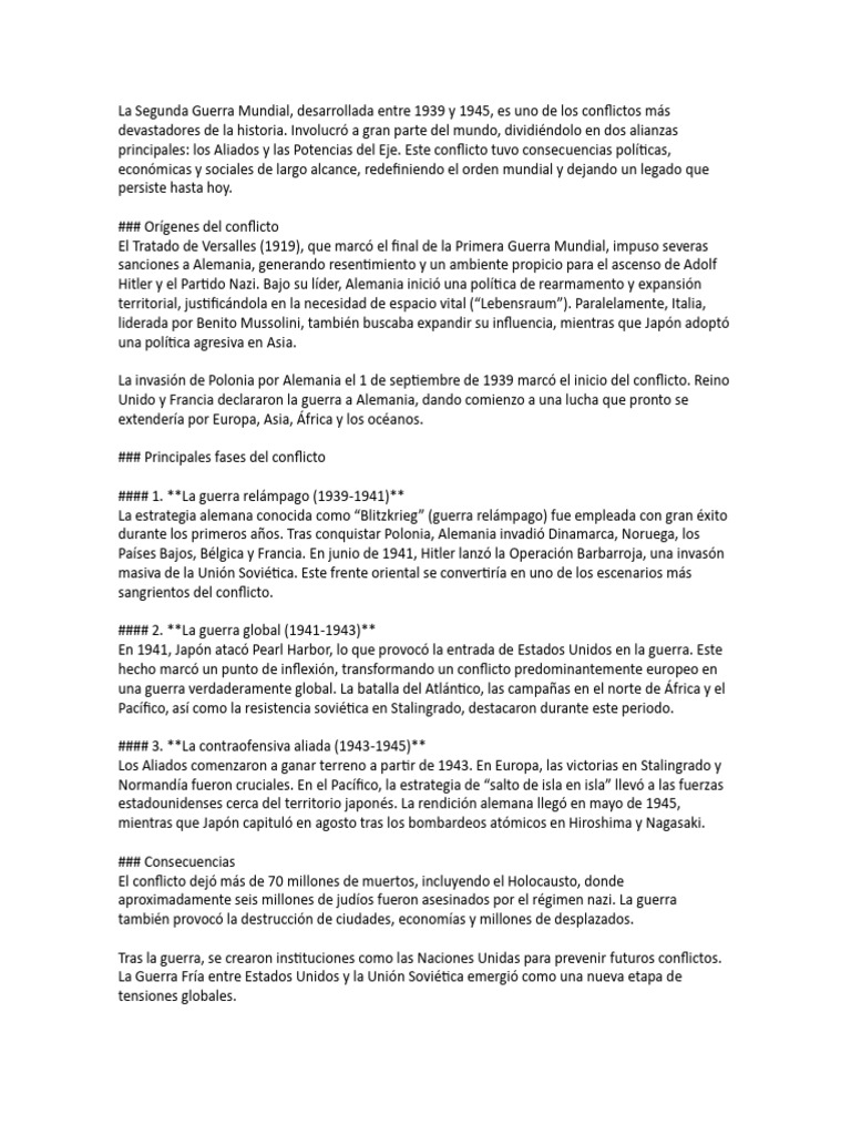 La Segunda Guerra Mundial | PDF | Alemania nazi | Segunda Guerra Mundial